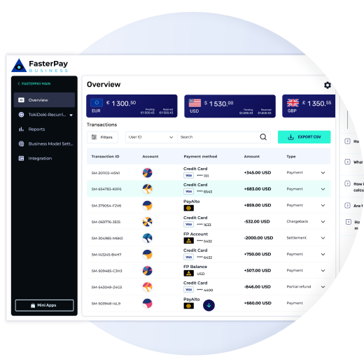 FasterPay - Multi-currency accounts